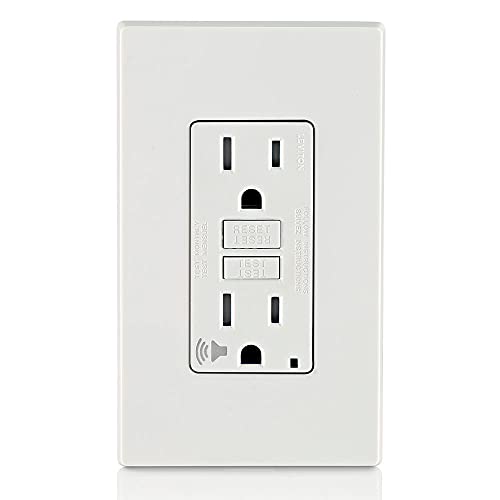 Leviton GFTA2-W SmartlockPro Self-Test Slim GFCI with Audible Trip Alert, Wallplate Included, 20 Amp, White