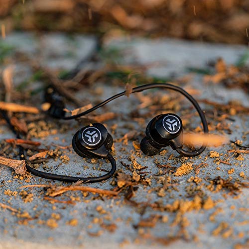 JLab Epic Sport2 Wireless Earbuds | Black | Active Lifestyle 20+ Hour Battery Life | Bluetooth 5 | IP66 Sweatproof | Built in Microphones | Noise Isolation | Extra Gel Tips & Cush Fins