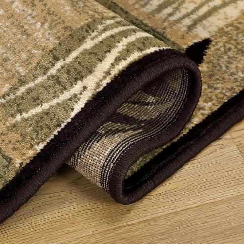 NANAN Anti-Slip Area Rug 5x8 Decorative Throw Rug Roll Wrapped Area Rug Woven Area Rug Non-Shedding Carpet for Laundry Living Room Nursery Bedroom,Brown/Red 5'x8'