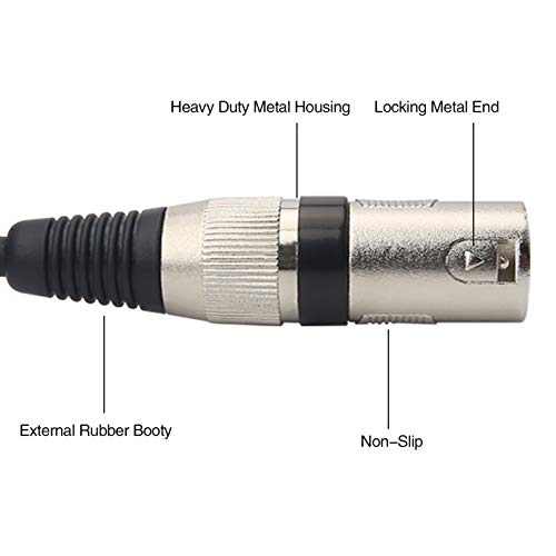 DISINO Dual RCA to XLR Male Y Splitter Patch Cable, Unbalanced 2 RCA/Phono Plug to 1 XLR Splitter Duplicator Lead Y-Cable Adapter -5feet/1.5m