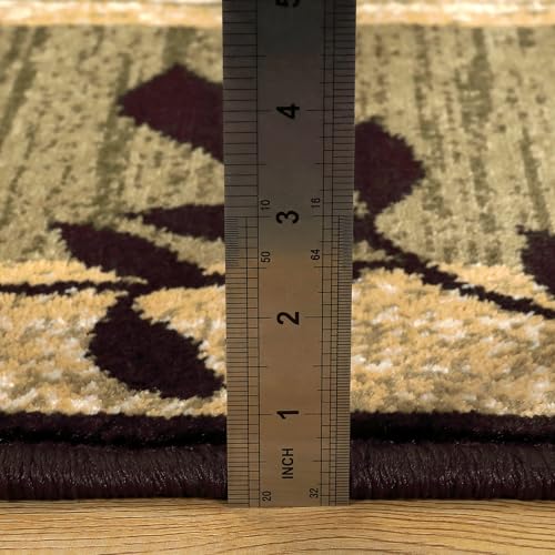 NANAN Anti-Slip Area Rug 5x8 Decorative Throw Rug Roll Wrapped Area Rug Woven Area Rug Non-Shedding Carpet for Laundry Living Room Nursery Bedroom,Brown/Red 5'x8'