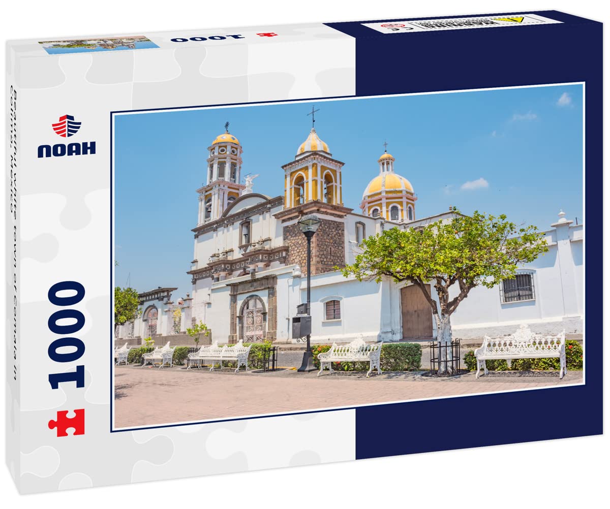 Noah Jigsaw Puzzle Beautiful White Town of Comala in Colima, Mexico 1000 Pieces