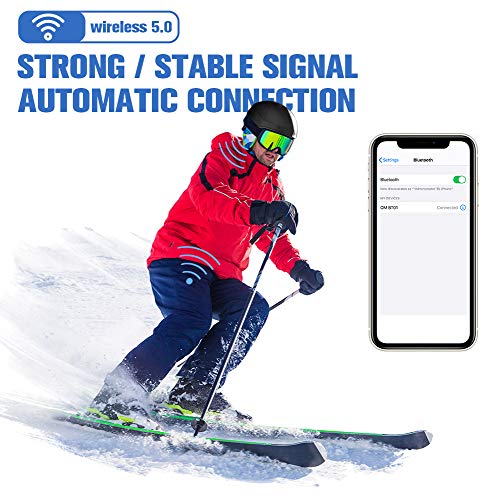 OutdoorMaster Wireless Bluetooth 5.0 Helmet Drop-in Headphones HD Speaker Chip Compatible with Audio-Ready Helmet with Built-in Mic for Motorcycling Easy Control Buttons IP45 Sweat-Resistance