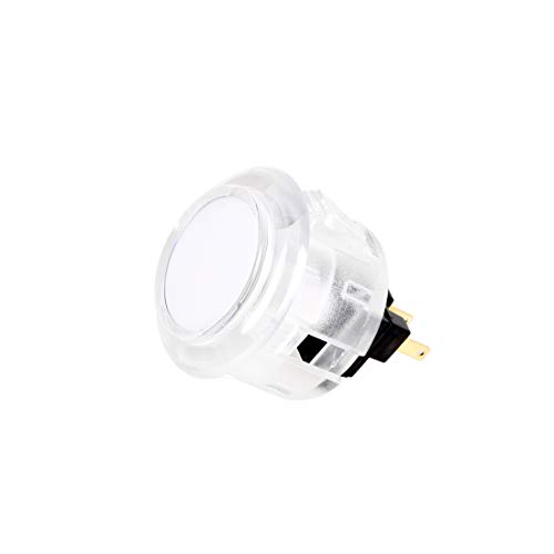 Fosiya 6X Arcade Clear Push Buttons 30mm Replace for Arcade Sanwa Buttons PS2 PS3 XBOX360 Consoles (Clear White)
