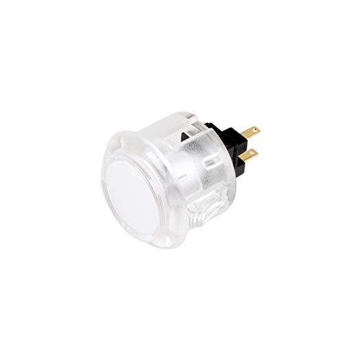 Fosiya 6X Arcade Clear Push Buttons 30mm Replace for Arcade Sanwa Buttons PS2 PS3 XBOX360 Consoles (Clear White)