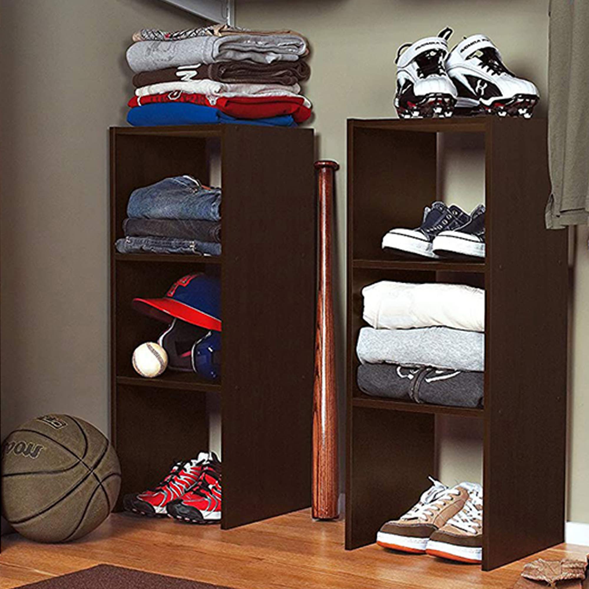 ClosetMaid 895600 Decorative Home Stackable 2-Cube Organizer Storage 31-Inch, Espresso (2 Pack)