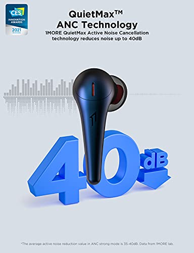 1MORE ComfoBuds Pro Noise Cancelling Earbuds, ANC True Wireless Earbuds Bluetooth 5.0, Multi Modes, Personalized EQ, 6 Mics, 28H Playtime, Fast Charge, in Ear Bluetooth Headphones, Blue