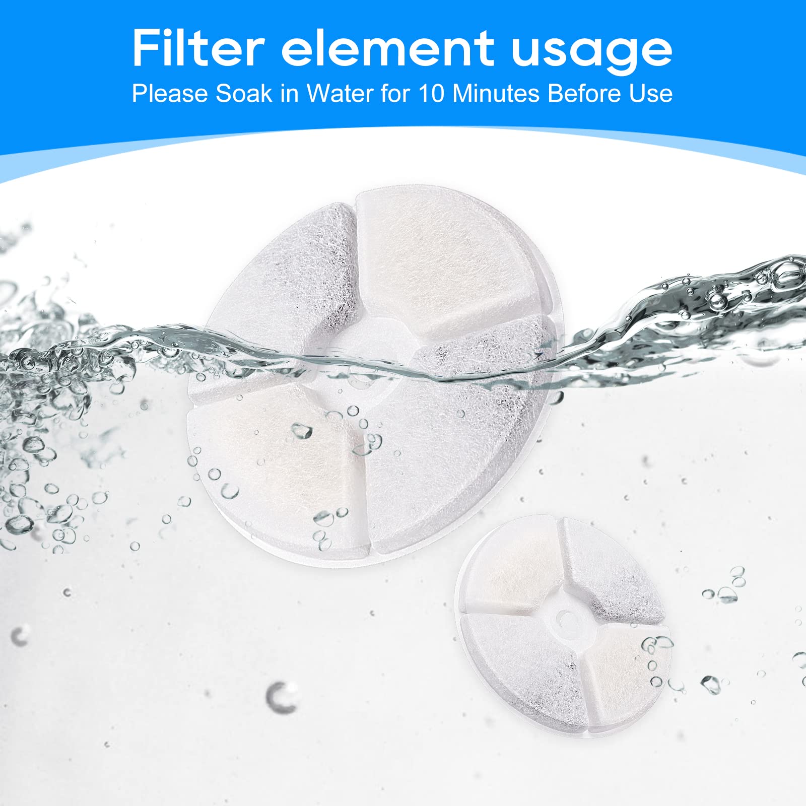 MyfatBOSS Cat Water Fountain Filter, 16 Pack Pet Fountain Filters, Pet Fountain Filter Replacement, Cat Water Filter Replacement for Pet Water Fountain