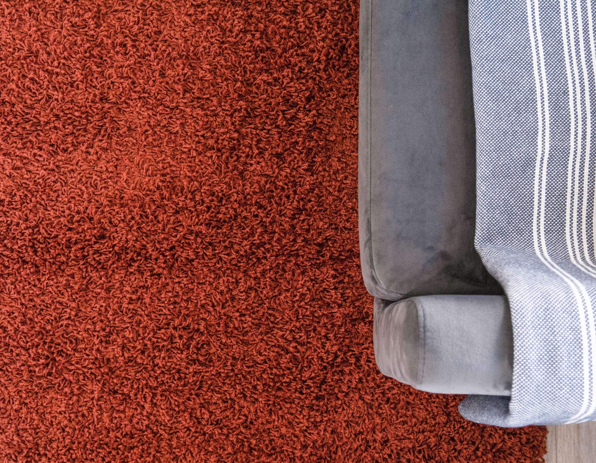 Unique Loom Solid Shag Collection Area Rug (8' x 10' Rectangle, Terracotta)