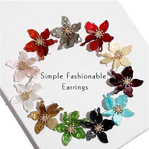 Boho Stud Earrings for Women - Chic Flower Statement Earrings with Gold Flower Bud, Great for Sister, Mom, Lover and Friends