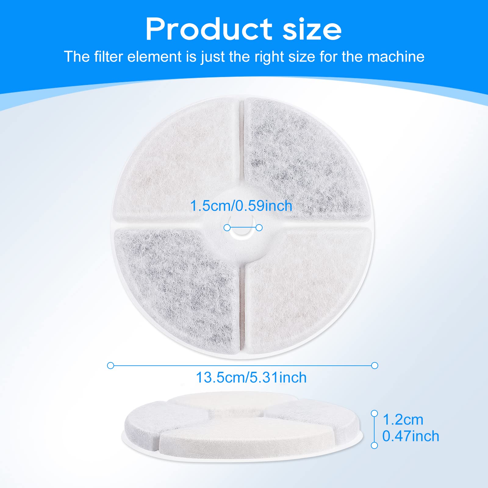 MyfatBOSS Cat Water Fountain Filter, 16 Pack Pet Fountain Filters, Pet Fountain Filter Replacement, Cat Water Filter Replacement for Pet Water Fountain