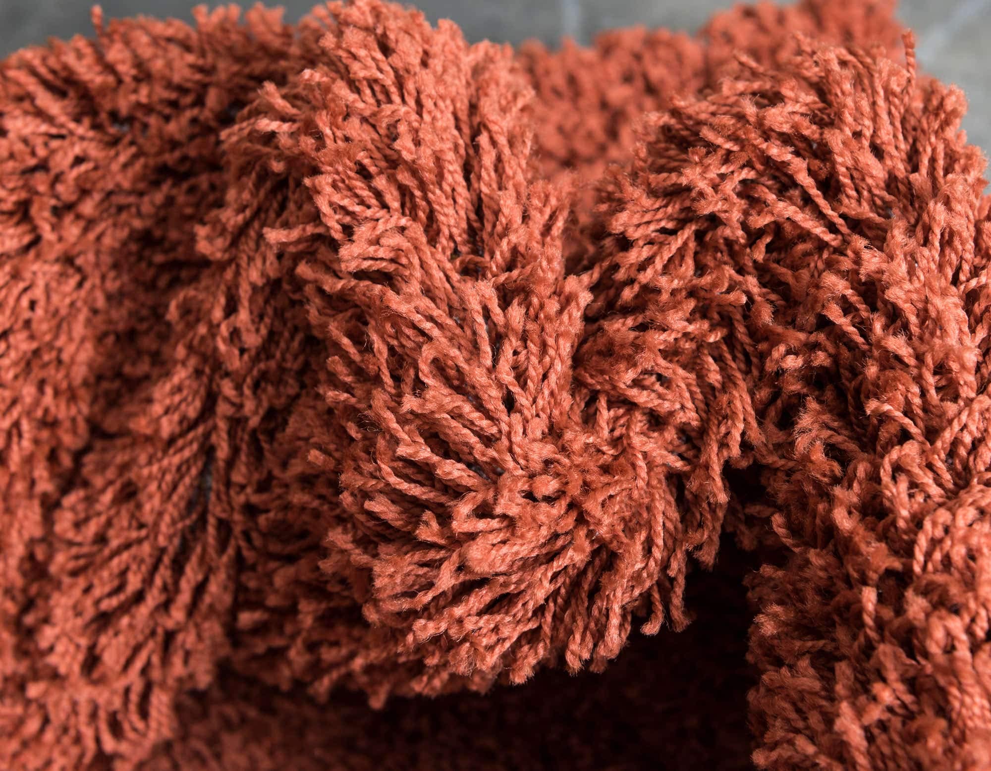 Unique Loom Solid Shag Collection Area Rug (8' x 10' Rectangle, Terracotta)