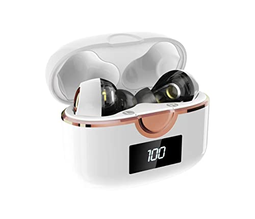 Bluetoth Headphones 4 Dynamic Drivers Wireless Earbuds 40Hrs Playtime with LED Display Charging Case Touch Control in-Ear Earphones with Mic Premium Deep Bass Headset for Sport Black