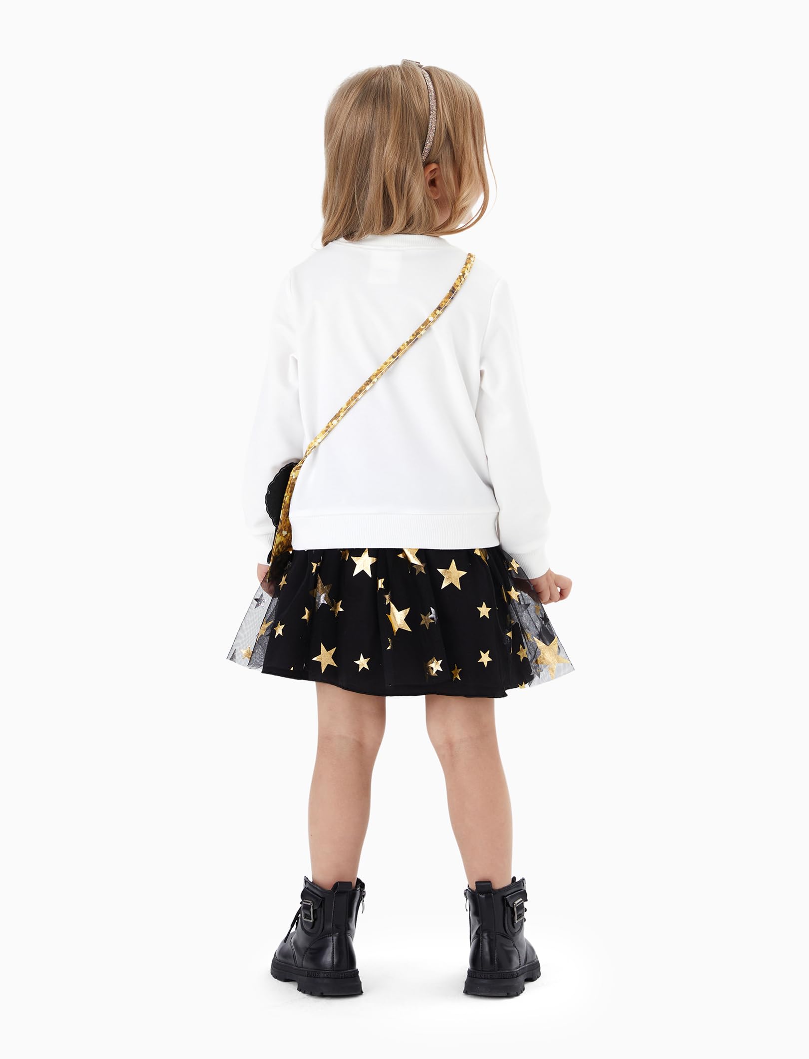 L.O.L. Surprise! Girl Birthday Skirt Set with Cute Bag, Long Sleeve Print Pullover Tee Mesh Tutu Skirts 3 Piece Outfit Set