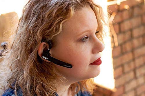 ICOMTOFIT Bluetooth Headset, Wireless Bluetooth Earpiece V5.0 8-10 Hours Talktime Stereo Noise Cancelling Mic, Compatible for iPhone Android Cell Phones Driving/Business/Office (Black)