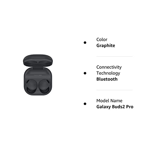 SAMSUNG Galaxy Buds 2 Pro True Wireless Bluetooth Earbuds w/ Noise Cancelling, Hi-Fi Sound, 360 Audio, Comfort Ear Fit, HD Voice, Conversation Mode, IPX7 Water Resistant, Graphite (Renewed)