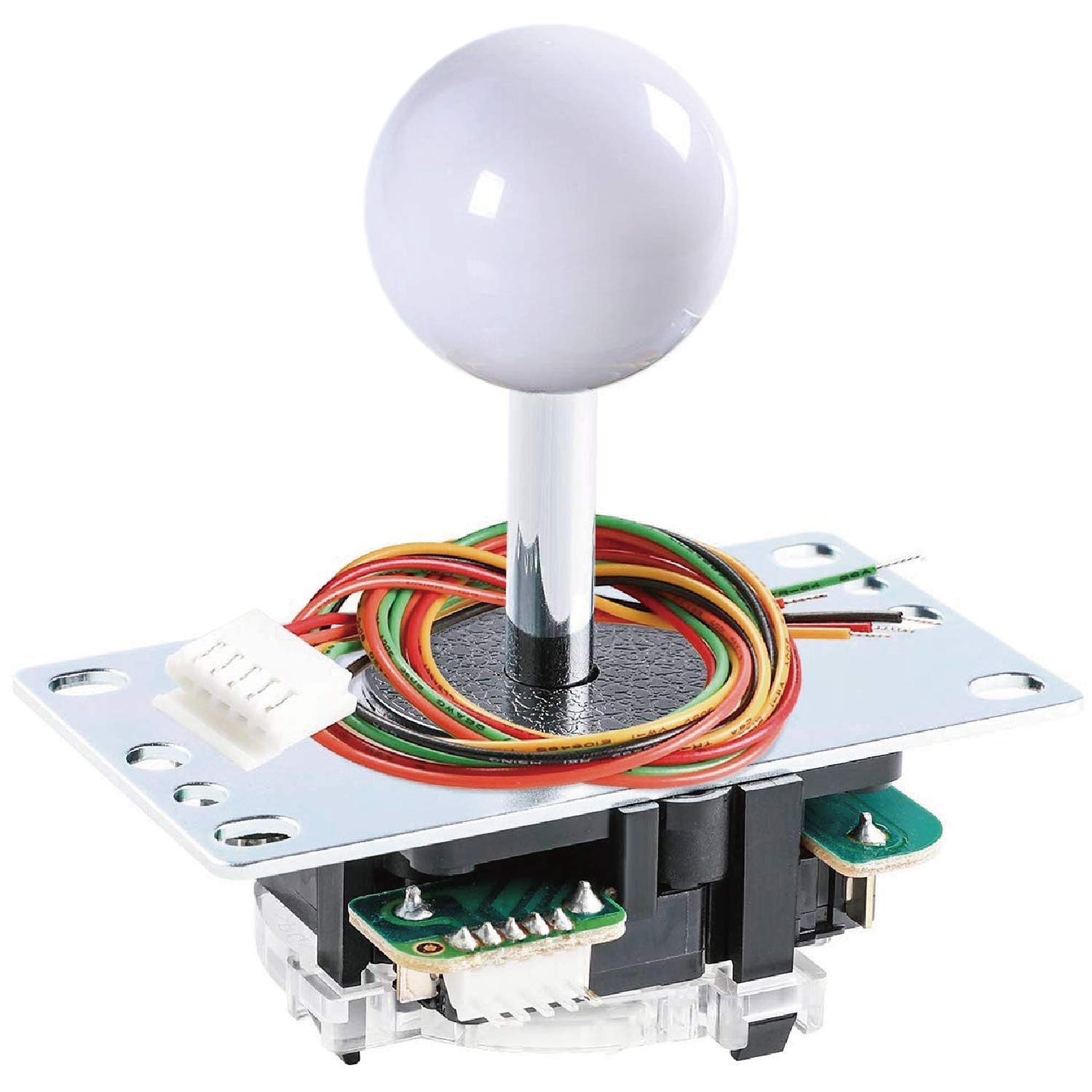 Sanwa GT-Y Octagonal Gate + SANWA JLF-TP-8YT Original Joystick White - for Arcade Jamma Game 4 & 8 Way Adjustable, Compatible with Catz Mad SF4 Tournament Joystick (White Ball Top) S@NWA