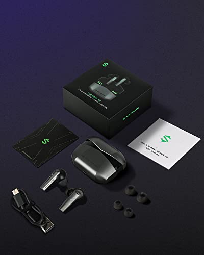 Black Shark Wireless Earbuds with 35ms Ultra-Low Latency, Gaming Bluetooth Earbuds with Premium Sound, Bluetooth 5.2, 10mm Drivers, 4 Hyperclear Mics, IPX5 Waterproof, 20H Play Time, Comfort Fit