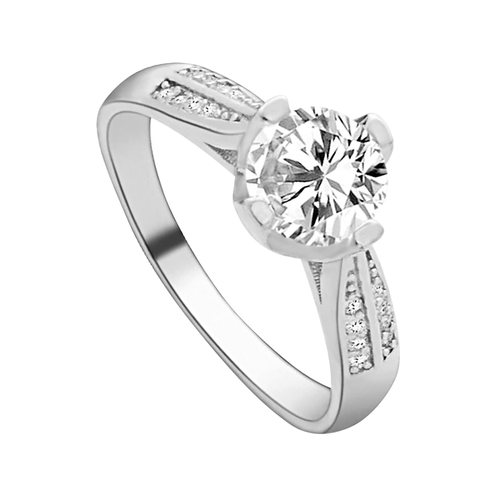 Wedding Rings for Women Flower Crystal Ring Wedding for Women Gold Gold Rose Engagem Accessories Jewelry Rings Cock Ring Set (Silver, 6)