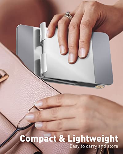 Maxonar Foldable Tablet Stand Holder, Adjustable Tablet Phone Desktop Stand Dock Constructed from Aluminum Compatible with 2022 iPad/iPad Pro, iPad Air/iPad Mini [4.7"-13"], Galaxy Tab S8- Silver