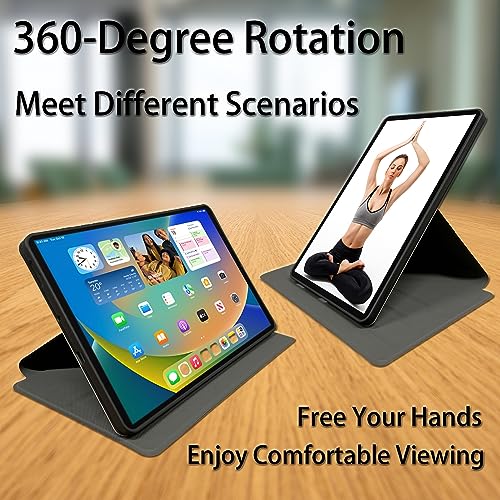for Samsung Galaxy Tab S8 Plus 2022/S7 FE 2021/S7 Plus 2020 12.4 Inch Case, 360 Degree Rotating Cover,PU Leather Folding Stand Cover with Auto Wake/Sleep,Mural Elephant