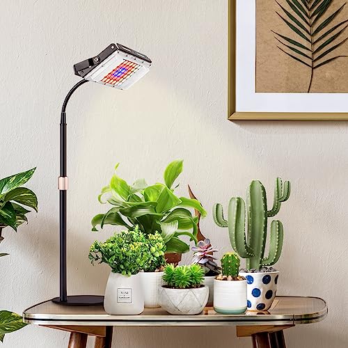 LORDEM Plant Grow Light, Full Spectrum Desk Light, Angle & Height Adjustable LED Growing Lamp with On/Off Switch, 9.5-15.4 inches