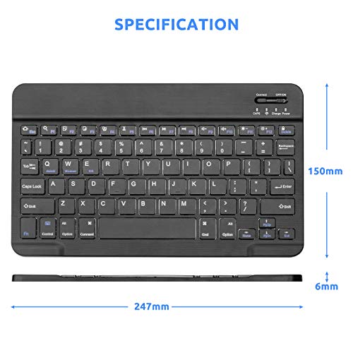 Samsung Galaxy Tab S7/S8/S9 Wireless Keyboard,Universal Slim Portable Bluetooth Keyboard Compatible with Samsung Galaxy Tab S7/S8/S9 Keyboard with Built in Rechargeable Battery,Black