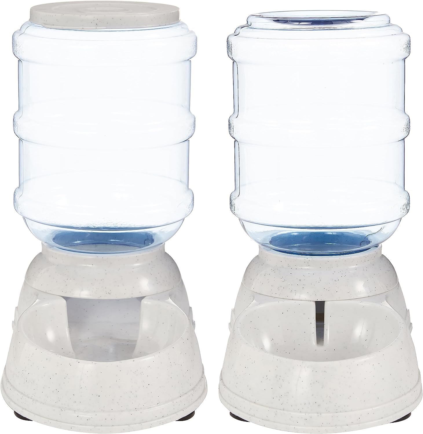 Amazon Basics Automatic Dog Cat Water Dispenser Gravity Feeder Set, Small, 6-Pound Food Capacity, 1-Gallon, Gray