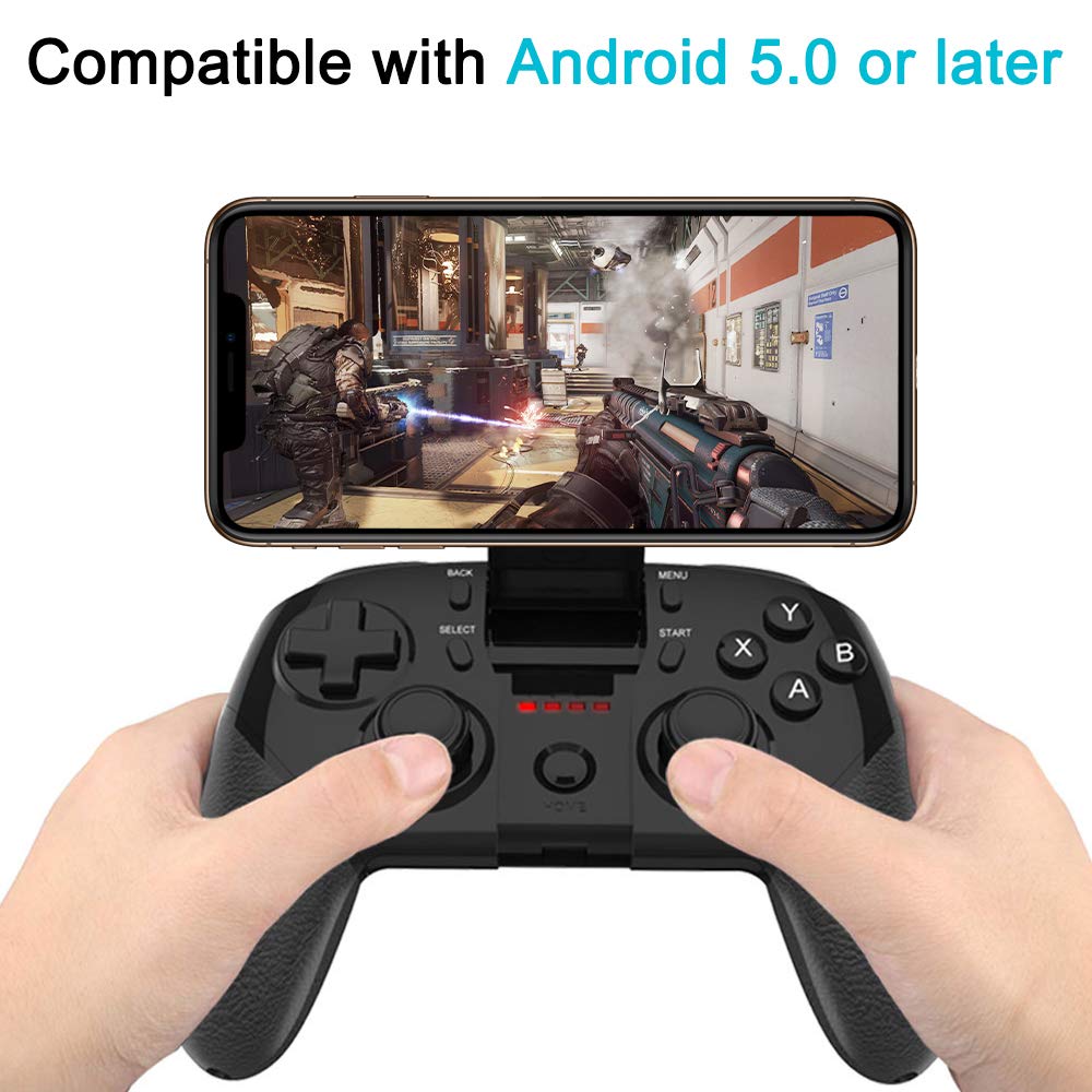 Megadream Wireless Game Controller for Android Phone Tablet, Wireless Key Mapping Gamepad Joystick Phone Holder Trigger Perfect for PUBG & Fotnite & More, Samsung Galaxy HTC LG Other Phone