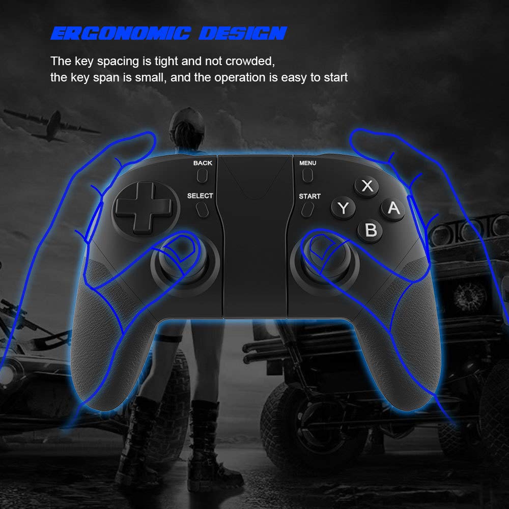 Megadream Wireless Game Controller for Android Phone Tablet, Wireless Key Mapping Gamepad Joystick Phone Holder Trigger Perfect for PUBG & Fotnite & More, Samsung Galaxy HTC LG Other Phone