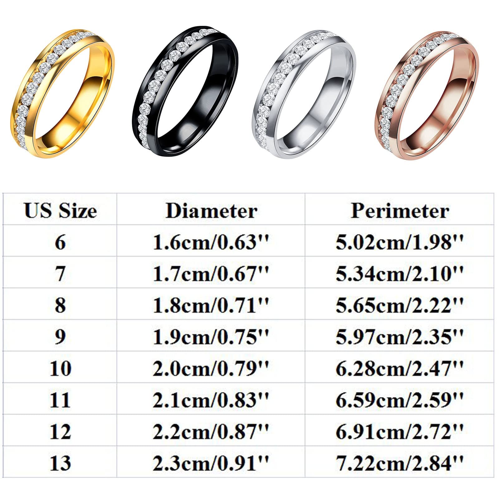 LOYE Cute Size 4.5 Rings 6MM Titanium Steel Diamond Sandblasted Rings Wedding Band Rings For Women Cock Ring Set