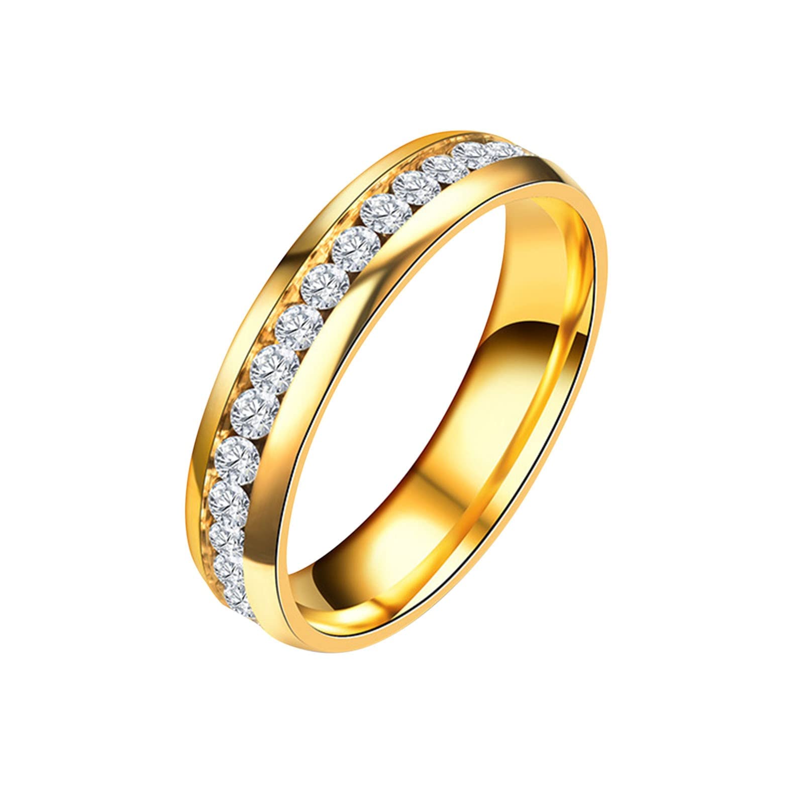 LOYE Cute Size 4.5 Rings 6MM Titanium Steel Diamond Sandblasted Rings Wedding Band Rings For Women Cock Ring Set