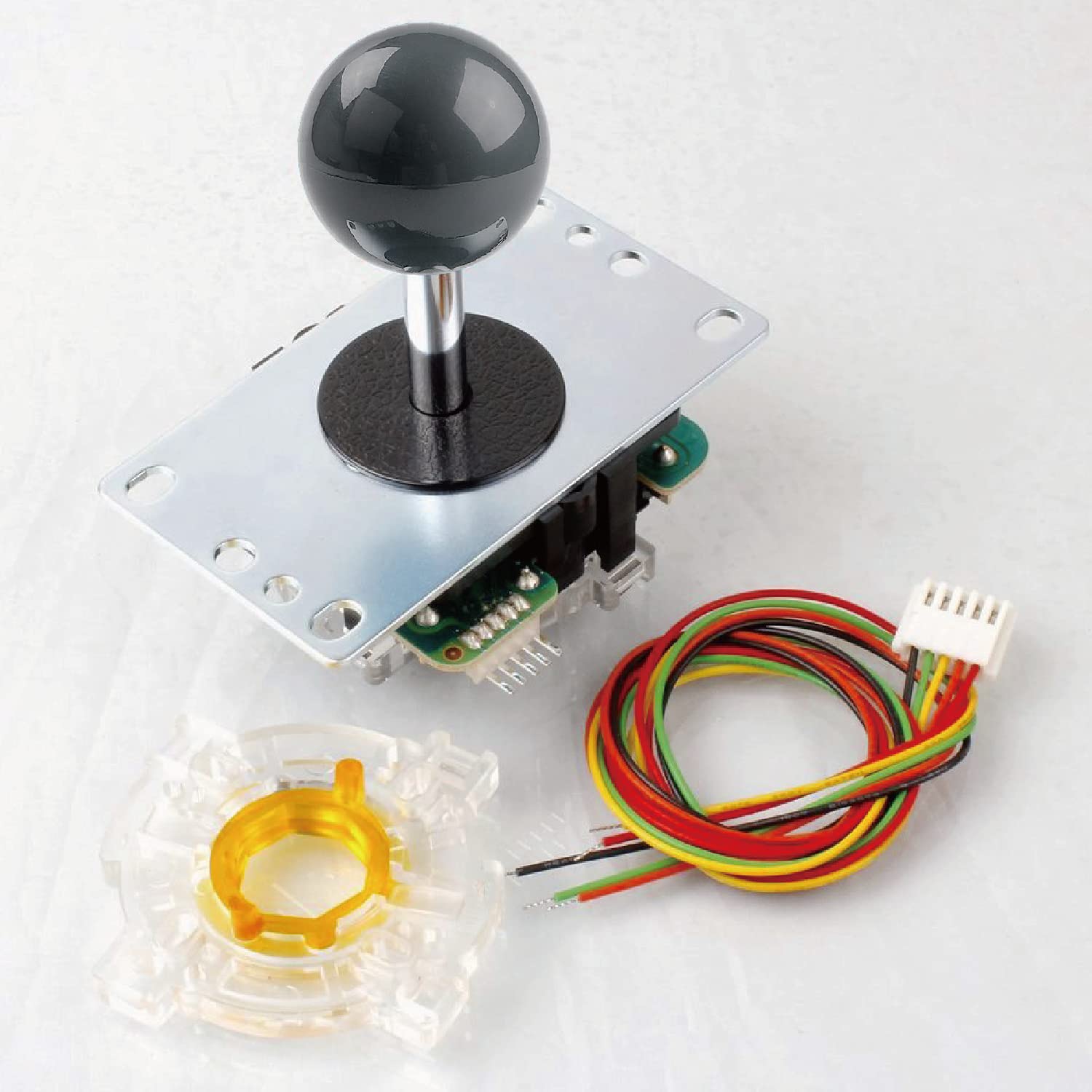 Sanwa GT-Y Octagonal Gate + SANWA JLF-TP-8YT Original Joystick Gray - for Arcade Jamma Game 4 & 8 Way Adjustable, Compatible with Catz Mad SF4 Tournament Joystick (Gray Ball Top) S@NWA