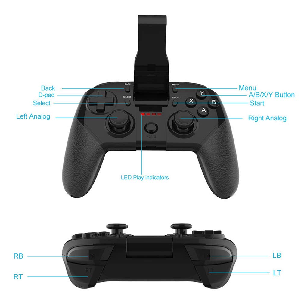 Megadream Wireless Game Controller for Android Phone Tablet, Wireless Key Mapping Gamepad Joystick Phone Holder Trigger Perfect for PUBG & Fotnite & More, Samsung Galaxy HTC LG Other Phone