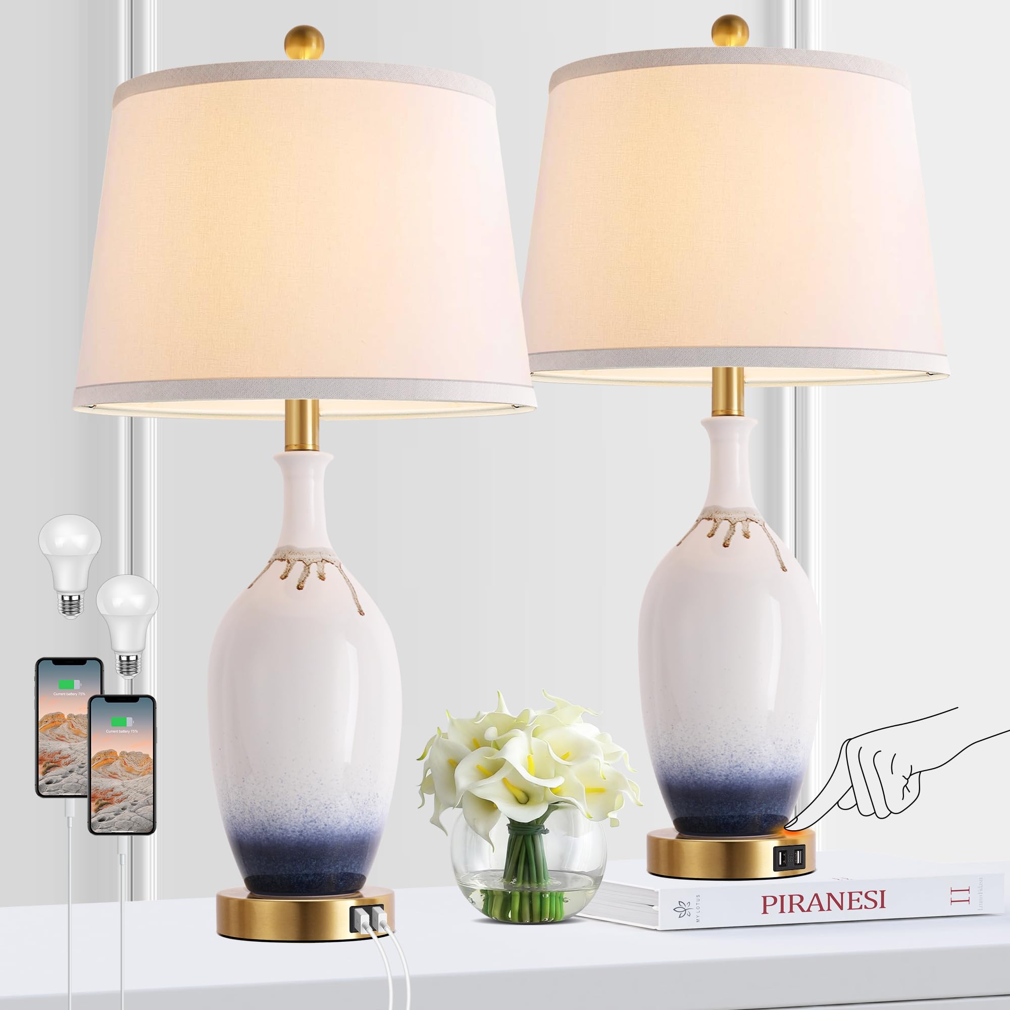 Large Desk Lamps for Home Office, Whtie Architect Desk Lamp with Clamp