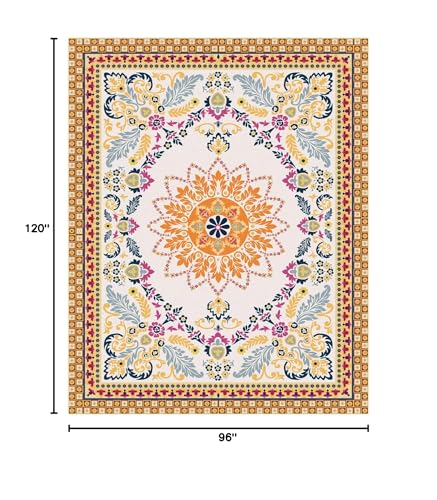 Matace ,8x10 Feet Rectangle, Area Rug, Soft, Durable, Stain Resistant, Distressed, Low Pile, Non-Shedding, Easy Clean, Printed, Living Room Rug,Bedroom Rug, Dining room rug