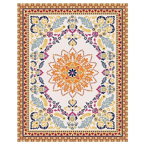 Matace ,8x10 Feet Rectangle, Area Rug, Soft, Durable, Stain Resistant, Distressed, Low Pile, Non-Shedding, Easy Clean, Printed, Living Room Rug,Bedroom Rug, Dining room rug