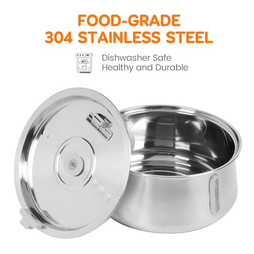 Pawque Stainless Steel Cat Water Fountain Inside, 4.0L/1.05Gal Automatic Pet Fountain Dog Water Bowl with Water Level Window & Ultra-Quiet Pump for Multiple Cats Small Medium Dogs Pets