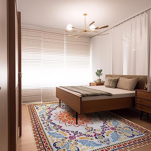 Matace ,8x10 Feet Rectangle, Area Rug, Soft, Durable, Stain Resistant, Distressed, Low Pile, Non-Shedding, Easy Clean, Printed, Living Room Rug,Bedroom Rug, Dining room rug