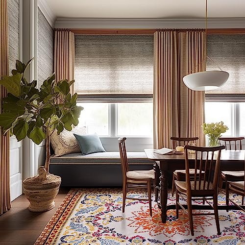 Matace ,8x10 Feet Rectangle, Area Rug, Soft, Durable, Stain Resistant, Distressed, Low Pile, Non-Shedding, Easy Clean, Printed, Living Room Rug,Bedroom Rug, Dining room rug