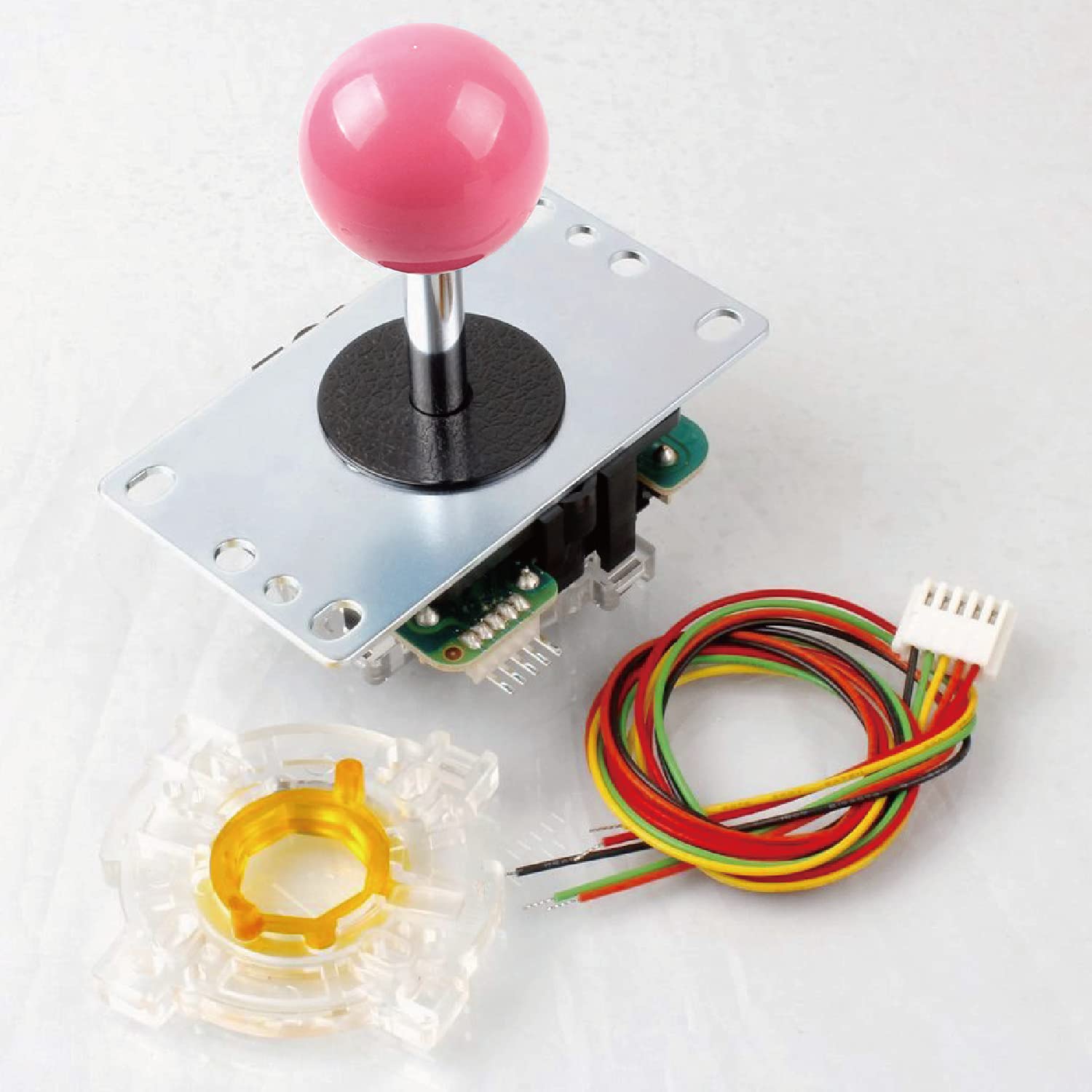 Sanwa GT-Y Octagonal Gate + SANWA JLF-TP-8YT Original Joystick Pink - for Arcade Jamma Game 4 & 8 Way Adjustable, Compatible with Catz Mad SF4 Tournament Joystick (Pink Ball Top) S@NWA