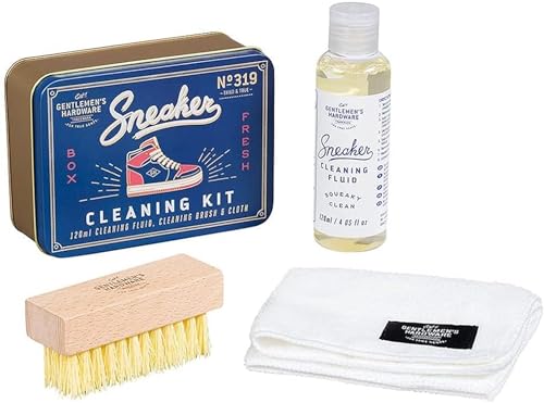Gentlemen's Hardware - 3-Piece Complete Sneaker-Cleaning Kit, Convenient, Easy-to-Use, Travel-Friendly