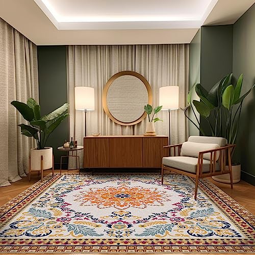 Matace ,8x10 Feet Rectangle, Area Rug, Soft, Durable, Stain Resistant, Distressed, Low Pile, Non-Shedding, Easy Clean, Printed, Living Room Rug,Bedroom Rug, Dining room rug