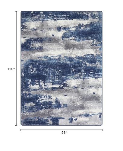 BEIMO Area Rugs for Bedroom Living Room Machine Washable Large Modern Abstract Print Soft Entryway Runner Rug, Non Slip Carpet with Gripper, Blue 8x10