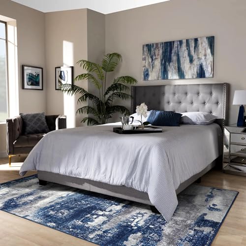 BEIMO Area Rugs for Bedroom Living Room Machine Washable Large Modern Abstract Print Soft Entryway Runner Rug, Non Slip Carpet with Gripper, Blue 8x10