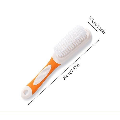 Long Handle Soft Shoe Brush Two Tone Shoe Cleaning Brush Multifunctional Cleaning Brush Household Scrub Brush Stain Removal Laundry Brush Commercial Kitchen Sink Soap (Orange, One Size)