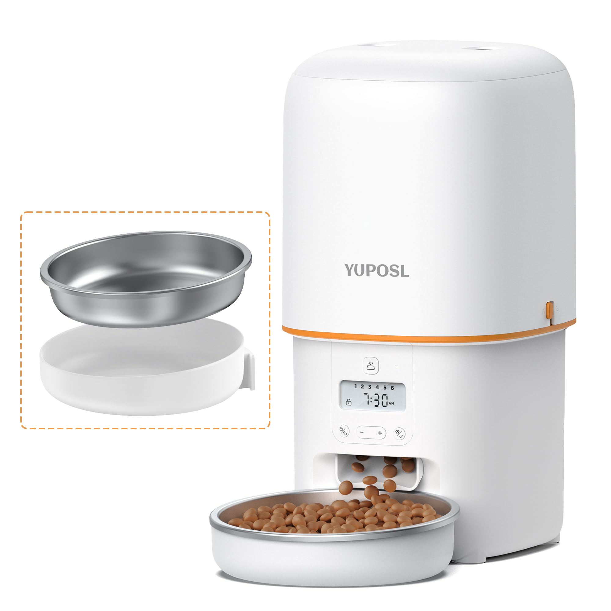 2025 Upgraded Automatic Cat Feeder - 4L Timed Auto Pet Feeder for Cat and Dog with Dry Food Dispenser, 180-day Battery Life, 1-6 Meals Per Day, 1-16 Portion, Desiccant Bag Keeps Food Fresh