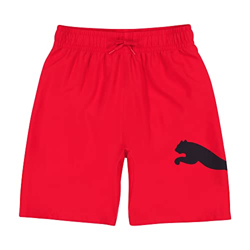 PUMA Boys' Big Cat Swim Trunks, High Risk Red, Small