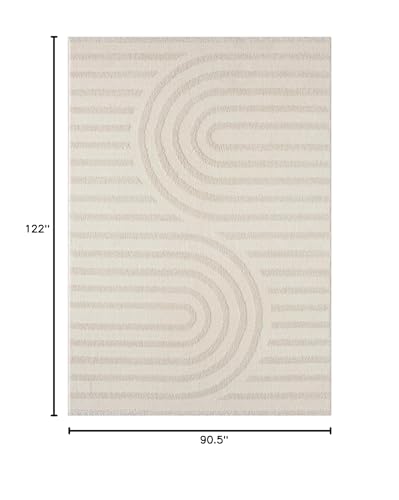 LUXE WEAVERS Modern Geometric Cream 8x10 Area Rug