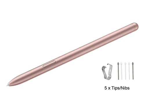 Tab S7 / S7+ S Pen Replacement Stylus Pen S Pen for Samsung Galaxy Tab S7 / S7 Plus/ S7 FE (EJ-PT870) + Tips/Nibs (Without Bluetooth) (Bronze)